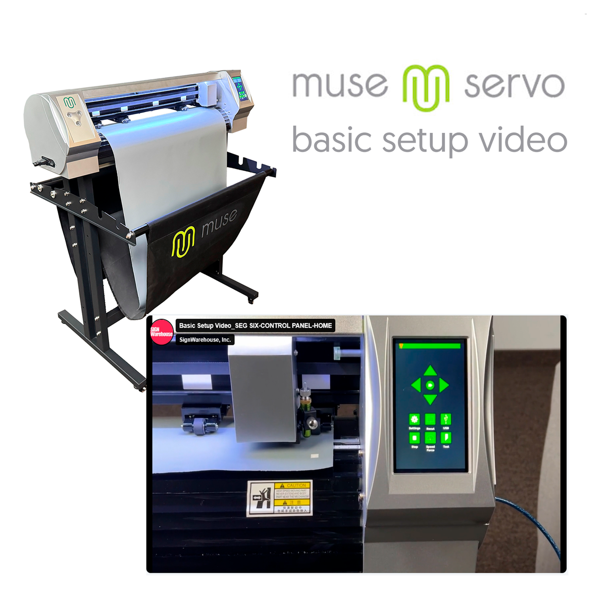 MUSE SERVO Vinyl Cutter Basic Setup Video Tutorials – Signwarehouse